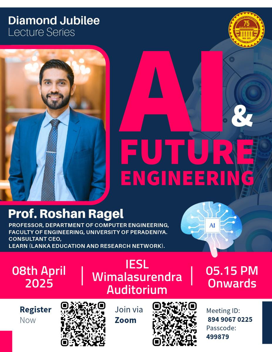 Diamond Julilee Lecture Series – AI & Future Engineering – Faculty of Engineering